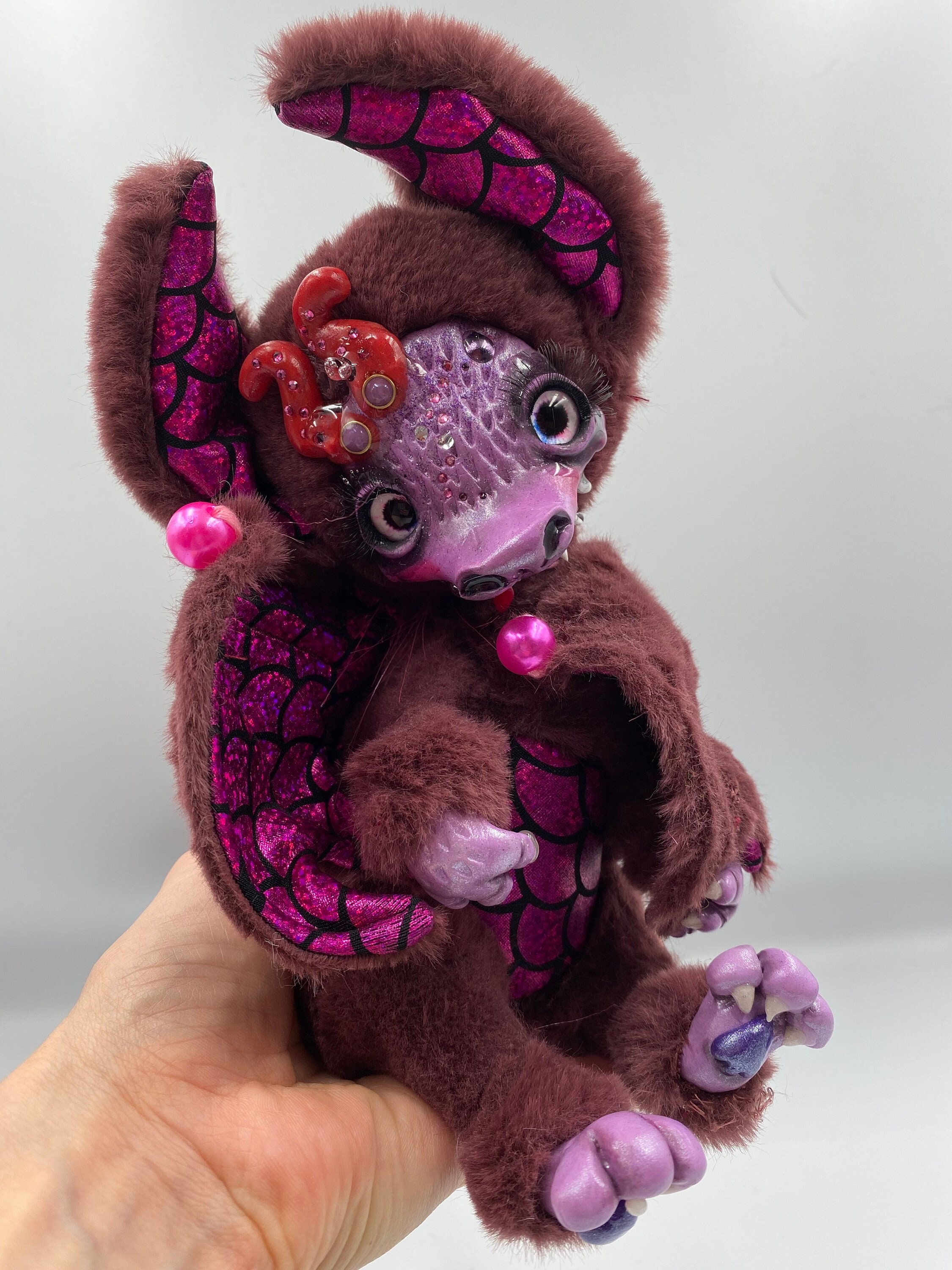 Purple Bat Fantasy Magical Doll Creature Ooak Toy Plush - Etsy