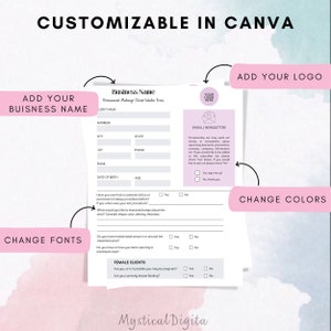 PMU Forms- Editable Permanent Makeup Consents, Microblading Forms, Lip ...