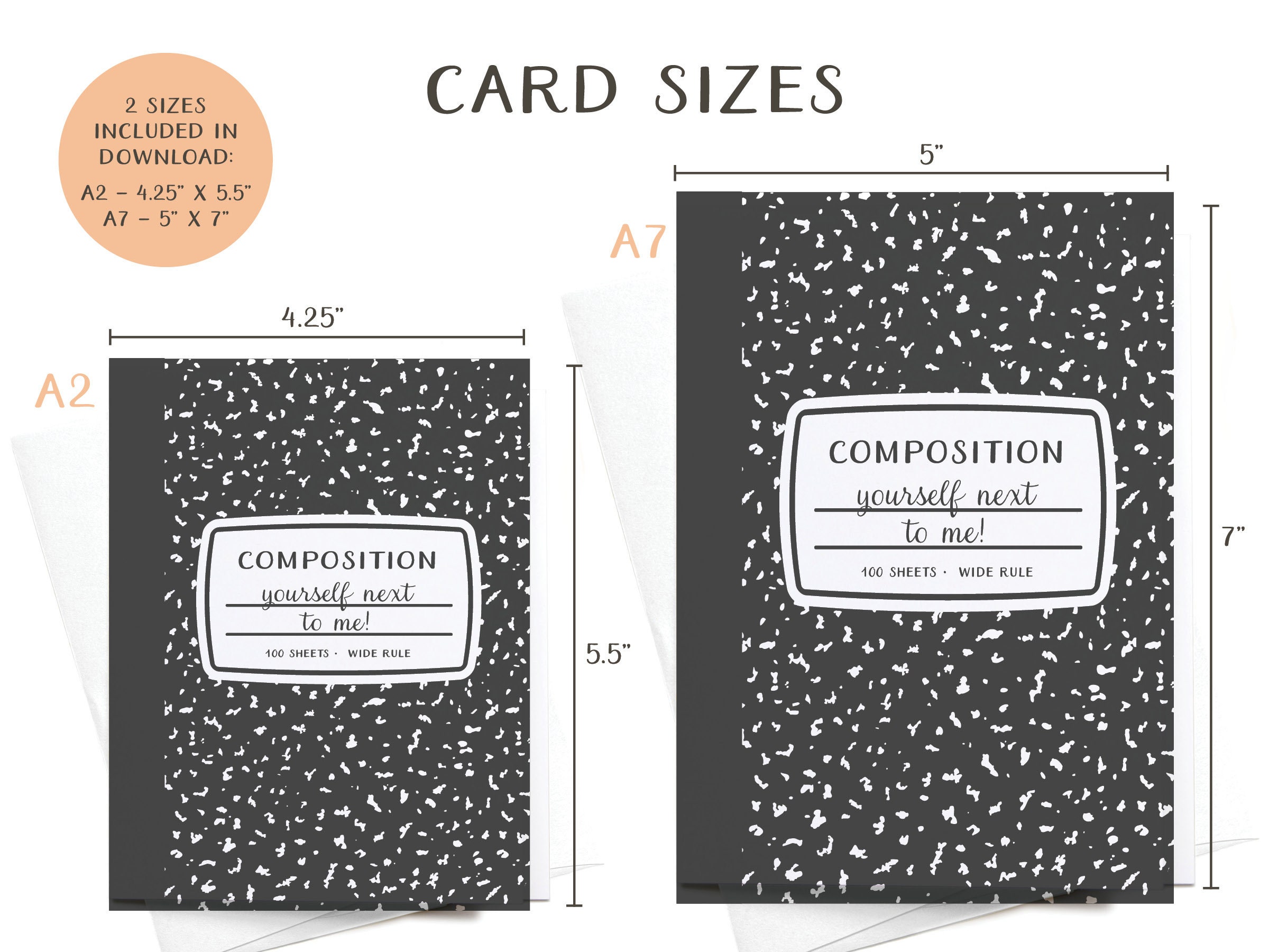 DIY Printable Greeting Card – A2 and A7 Size – Composition Yourself ...