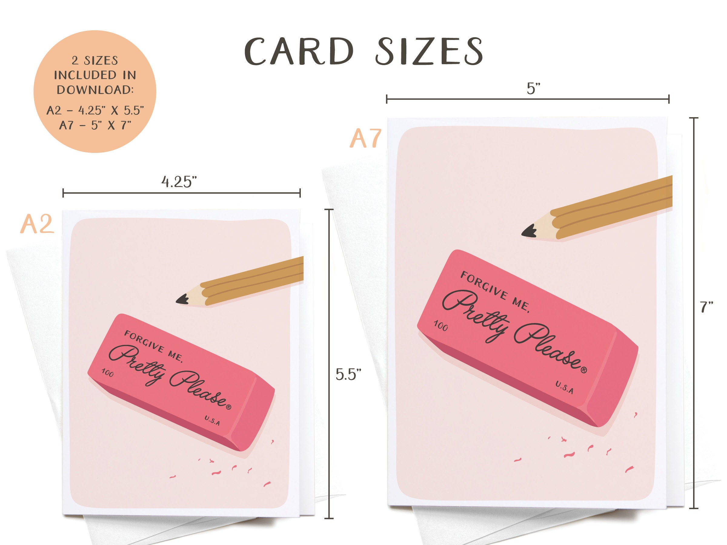 DIY Printable Greeting Card A2 and A7 Size Forgive Me Pretty Please ...