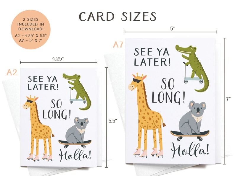 DIY Printable Greeting Card A2 and A7 Size See Ya Later Alligator ...
