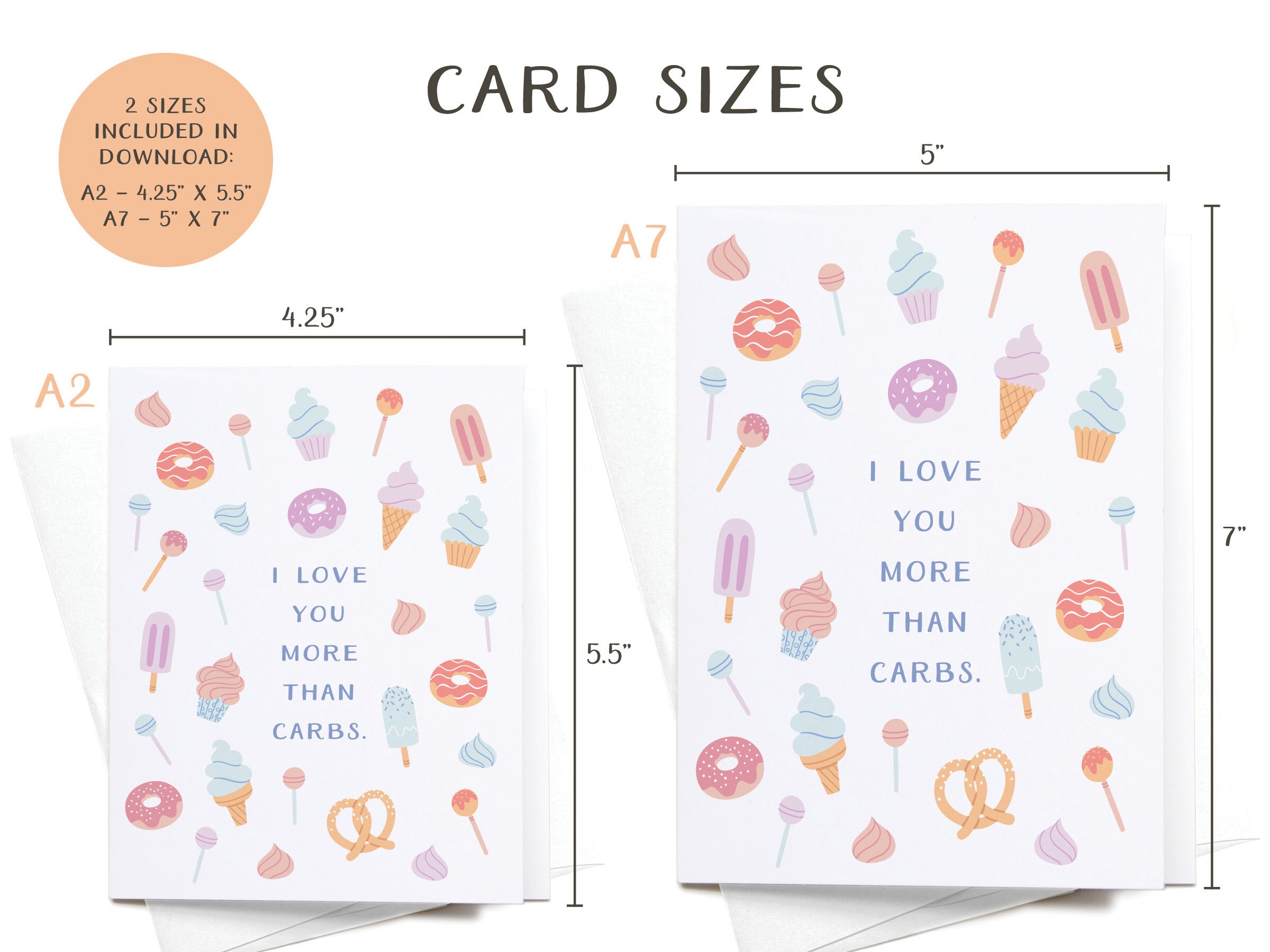 DIY Printable Greeting Card A2 and A7 Size I Love You More - Etsy