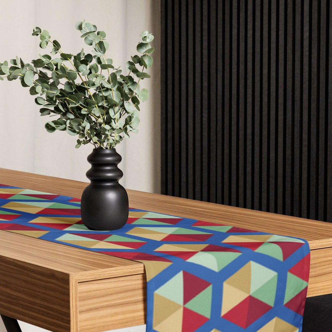 Modern Table Runner Decor Housewarming Gift Boho Mid Century Long ...