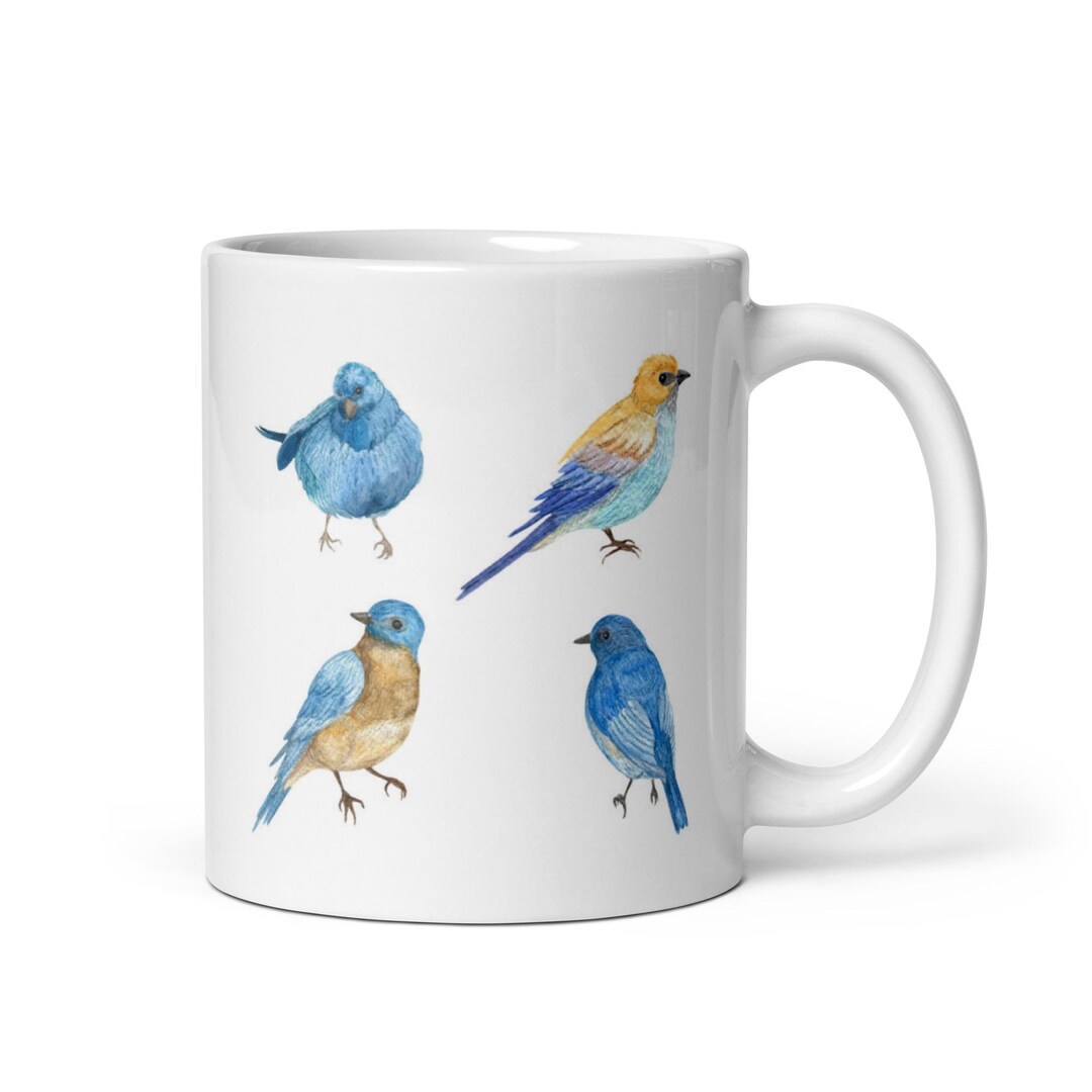 Bluebird Mug Bird Lover Coffee Gift for Her Him Eastern Ceramic Mom Cup ...