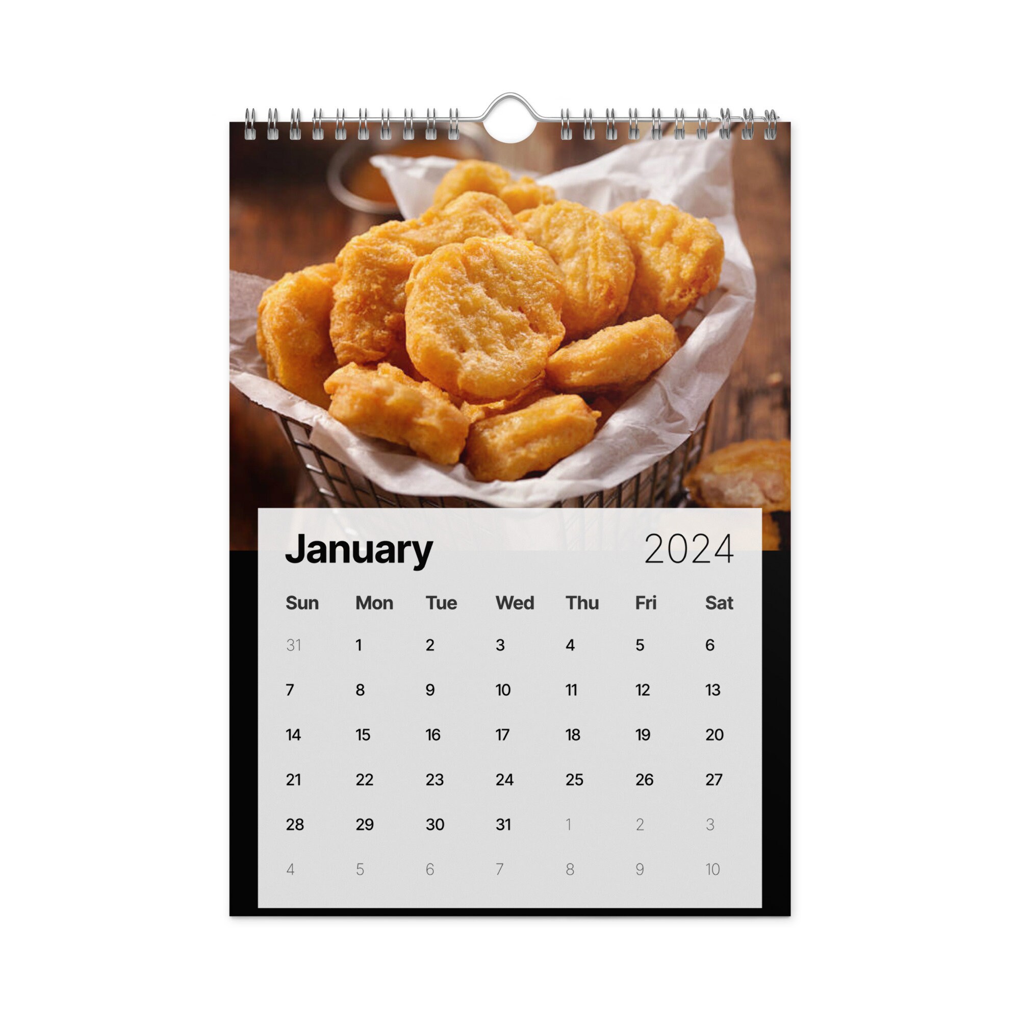 Nug Life Wall Calendar 2024 Chicken Nuggets Monthly Lover Art Gift ...