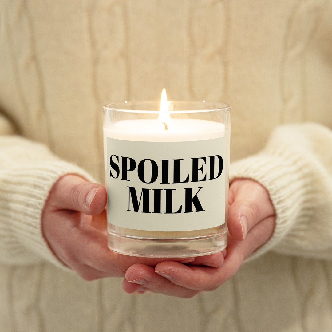 Spoiled Milk Candle Funny Soy Wax Gift Unscented Fragrance Cute Cotton ...