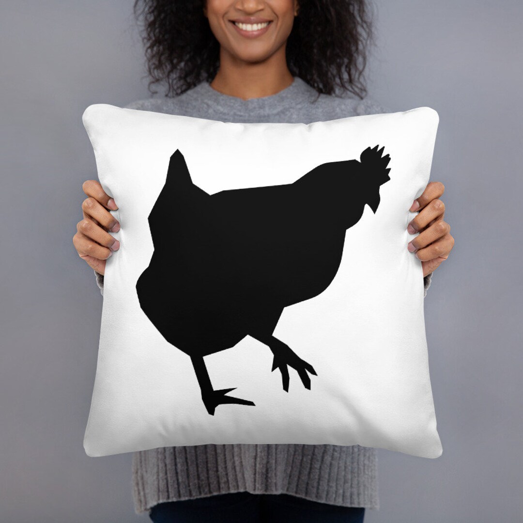 Chicken Throw Pillow Cute Decorative Cushion Square Euro Sham Farmhouse ...