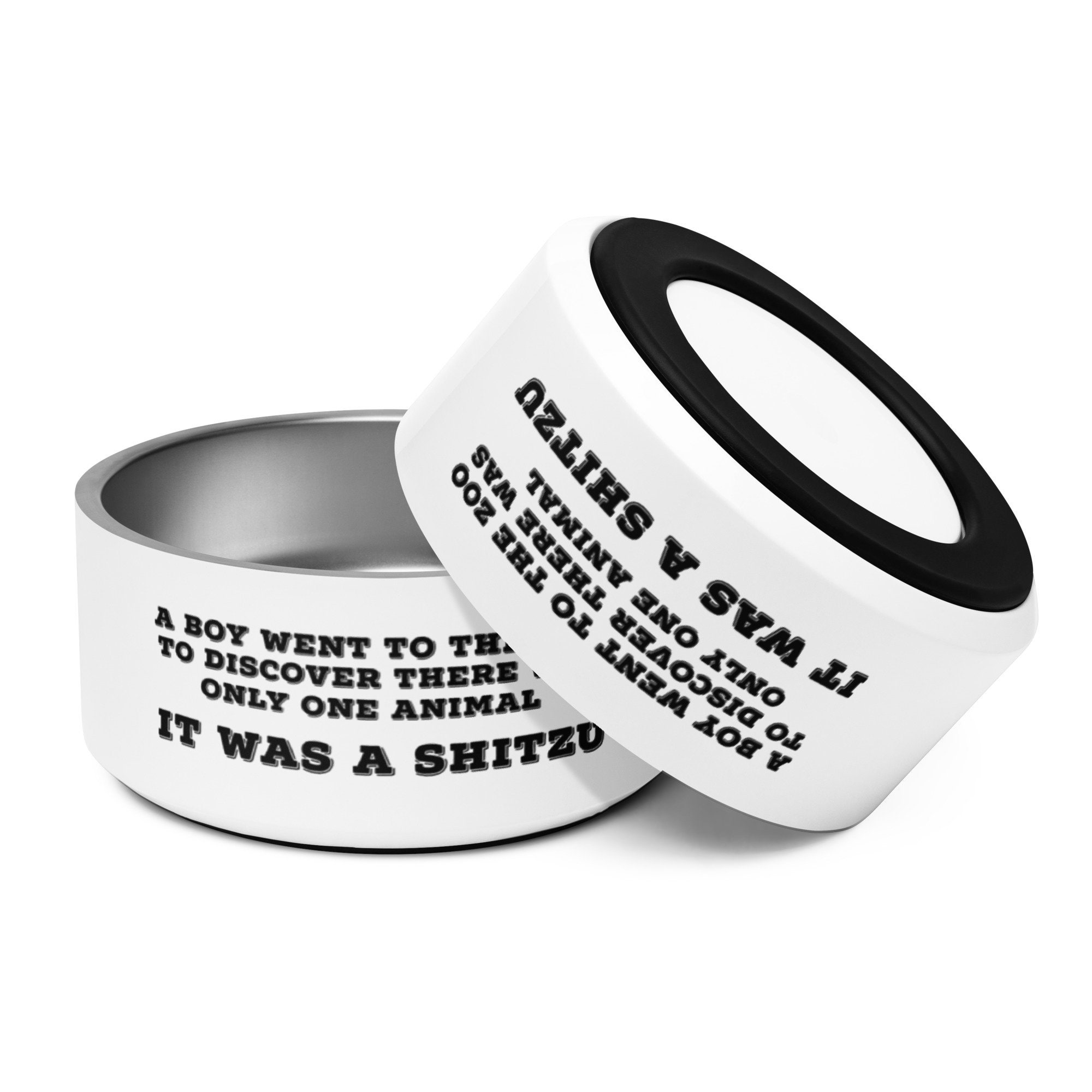Shih Tzu Food Bowl Gift Stainless Steel Unique Pet Small Dog Feeder ...