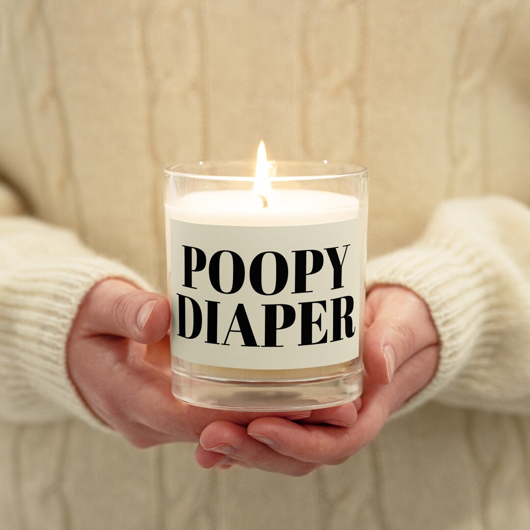 Poopy Diaper Candle Funny Sweet Mess Soy Baby Shower Gift for Her Dirty ...