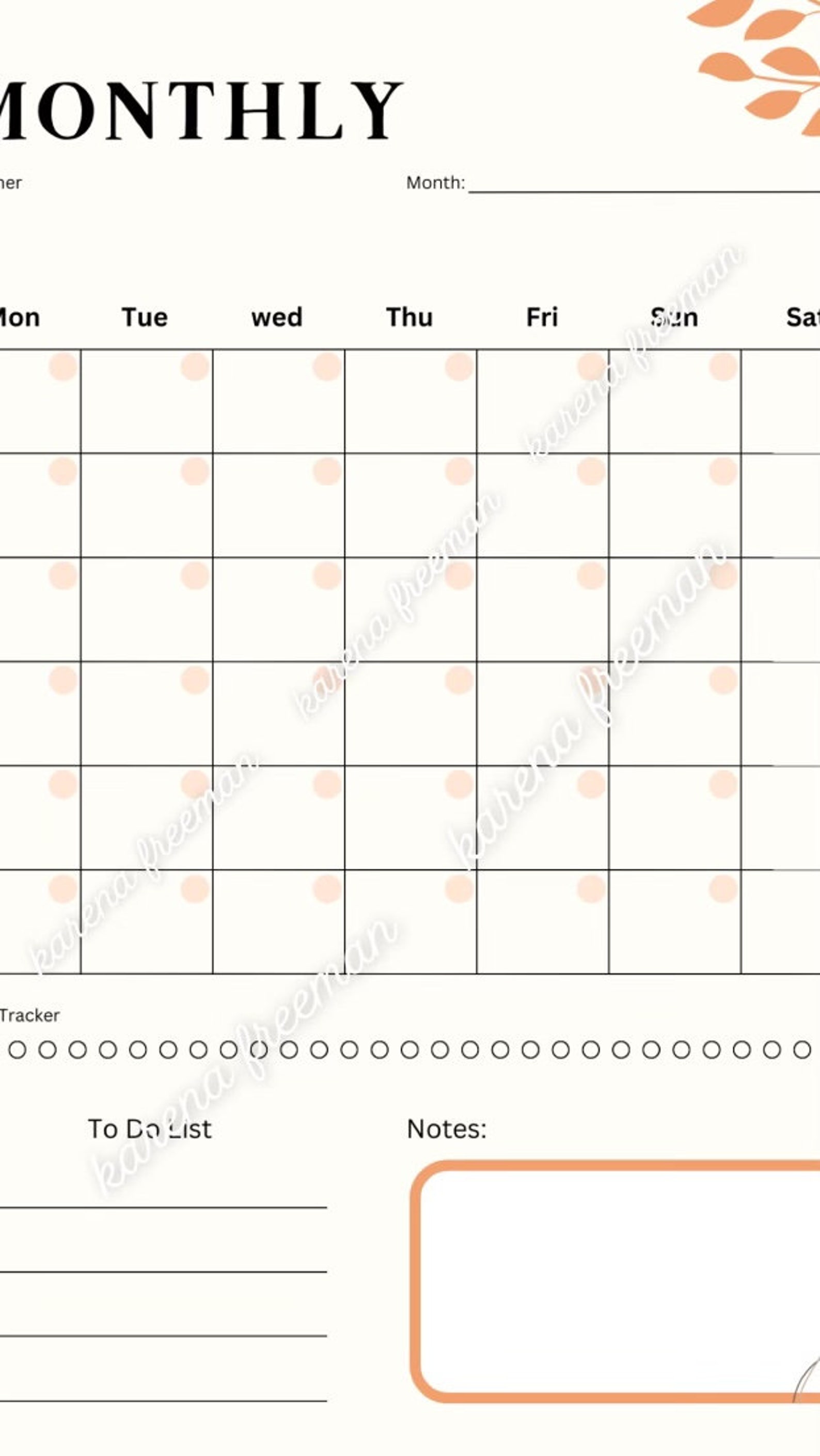 Digital & Printable Monthly Calendar for Organized Routines - Etsy