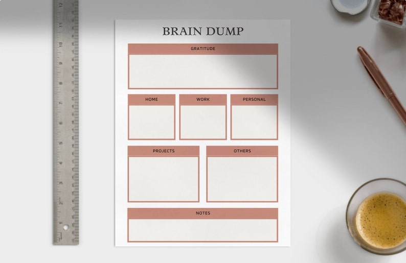 Brain Dump Sheet Digital and Printable - Etsy