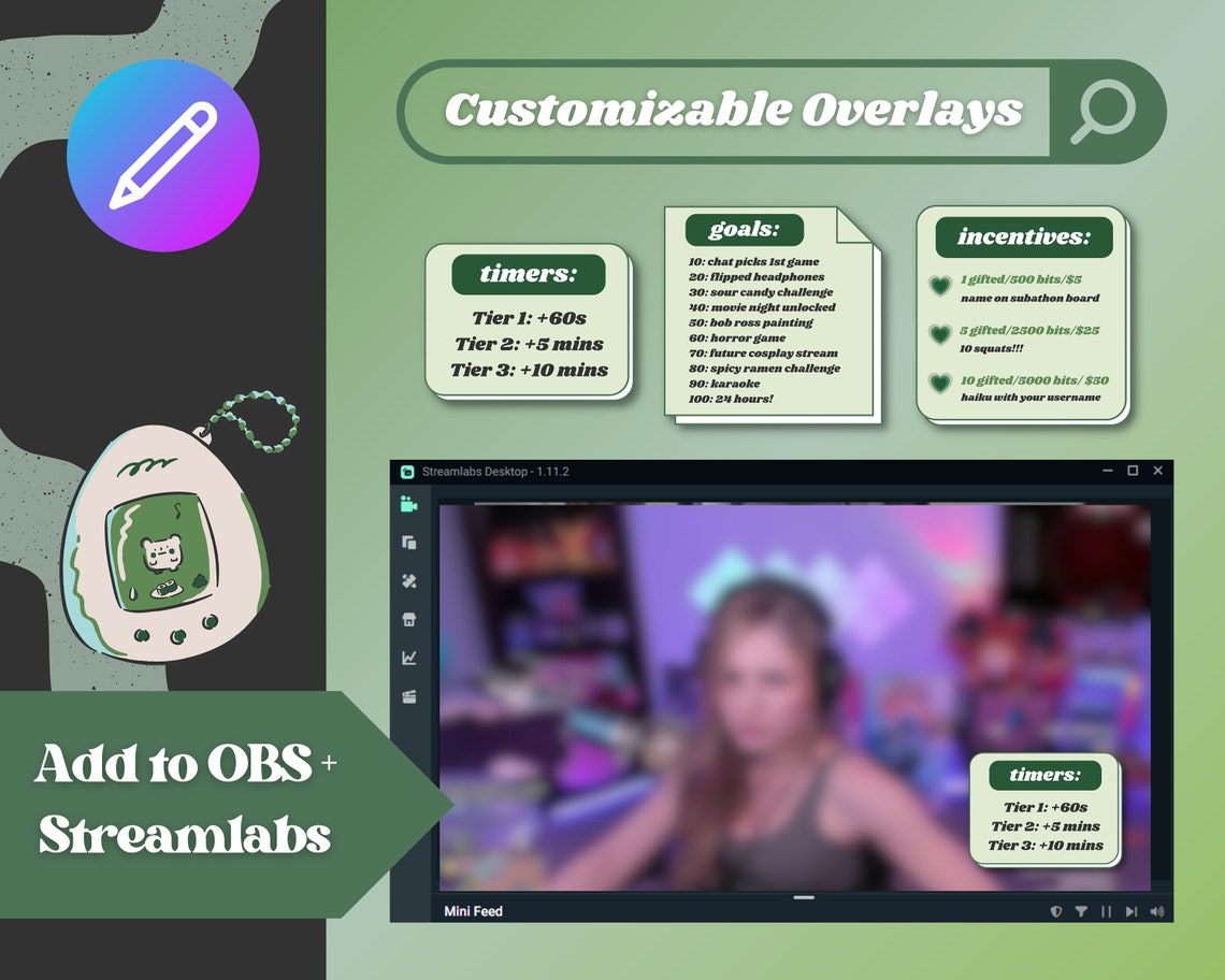 Green SUBATHON Social Media Bundle | Retro Gaming Theme for Twitch ...