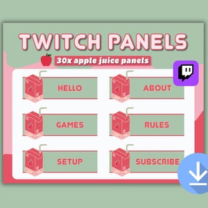 30 APPLE JUICE BOX Panels for Twitch Cute Streamer Graphics - Etsy