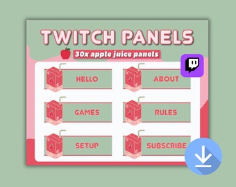 30 ORANGE JUICE BOX Panels for Twitch | Cute Streamer Graphics - Etsy