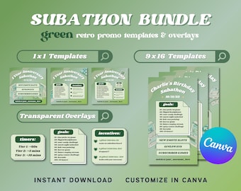 Vaporwave SUBATHON Social Media Bundle | 16x Lofi Promo Content for ...