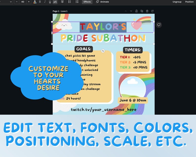 LGBTQ+ Pride SUBATHON Social Media Bundle | Cute Rainbow Theme for ...
