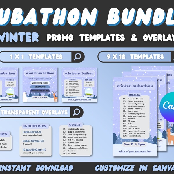 Twitch Subathon Template - Etsy