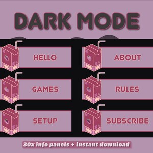 30 GRAPE JUICE BOX Panels for Twitch | Cute Streamer Graphics - Etsy