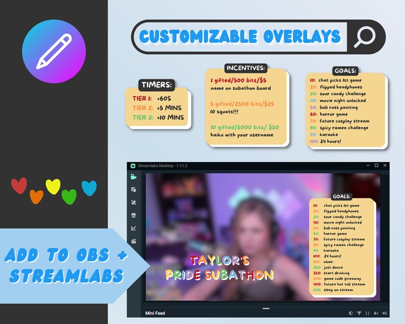 LGBTQ+ Pride SUBATHON Social Media Bundle | Cute Rainbow Theme for ...