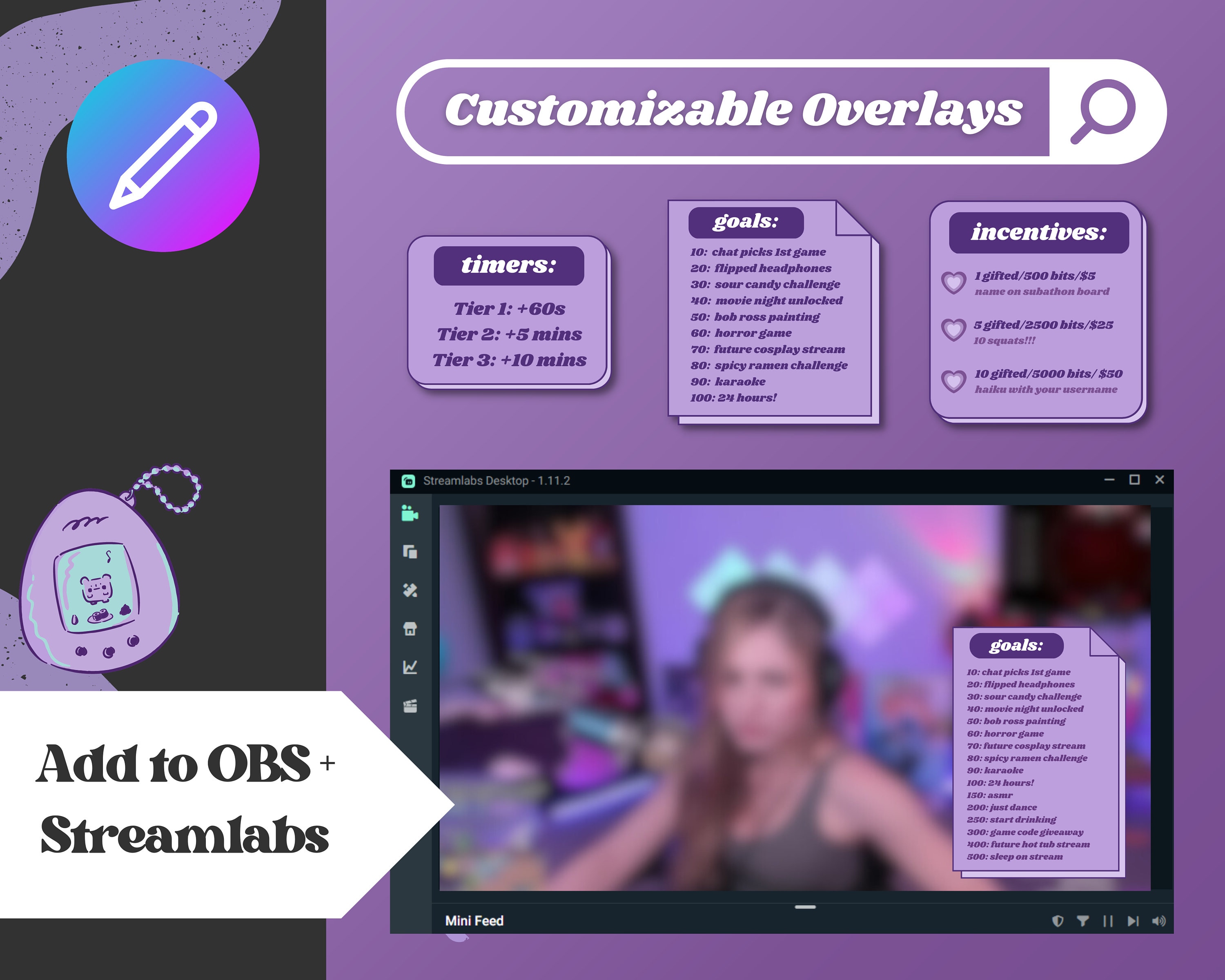 Purple Retro Subathon Bundle: Twitch Streamer Templates (CANVA Template ...