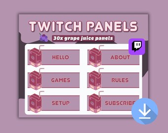 30 ORANGE JUICE BOX Panels for Twitch | Cute Streamer Graphics - Etsy