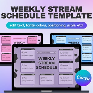 Cow Print Weekly Stream Schedule Customizable Canva Template Editable ...
