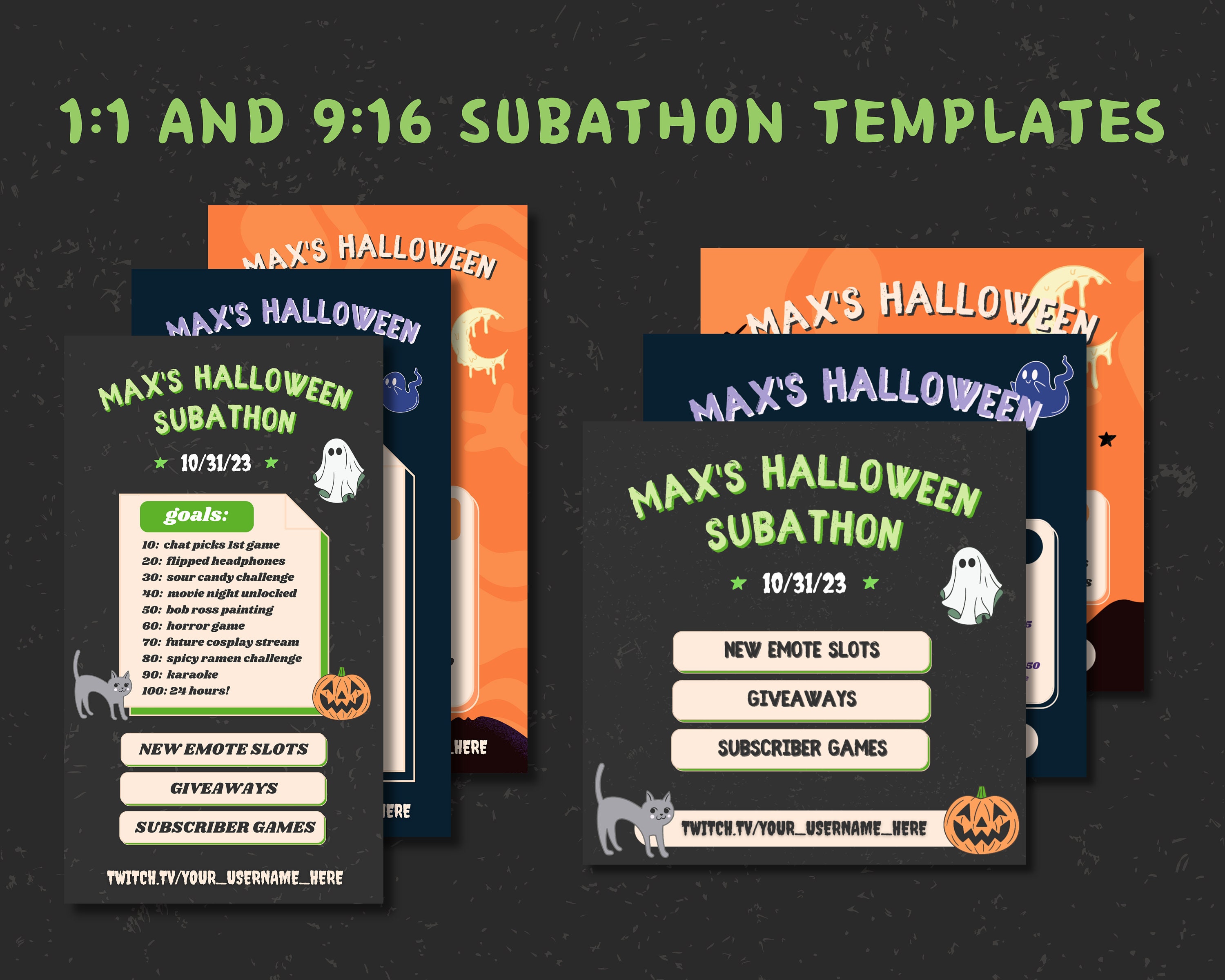Halloween Streamer Bundle: Spooky Subathon & Stream Schedule Templates ...