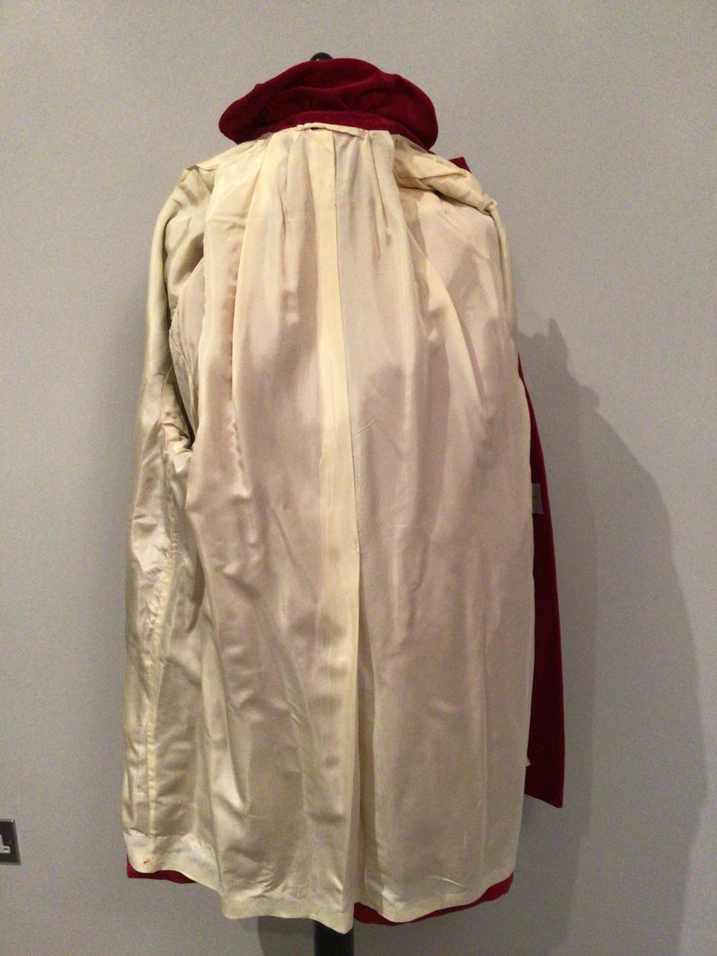Vintage 60s Velvet Coat by Leslie Raymond of London; High Collar, 3/4 ...