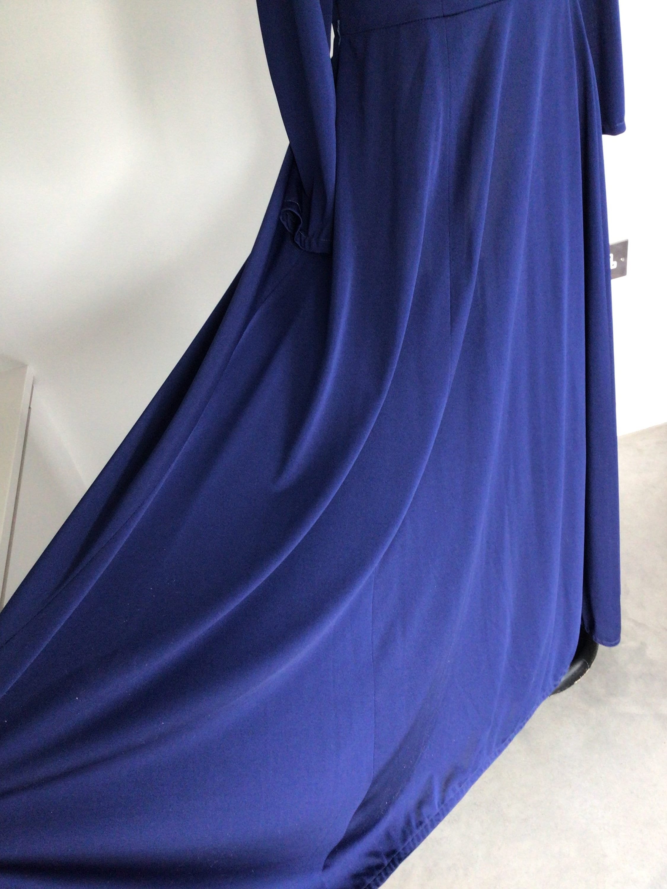 Vintage 70s Quad, England Maxi Dress, Current UK 14, Dark Blue With ...