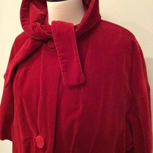 Vintage 60s Velvet Coat by Leslie Raymond of London; High Collar, 3/4 ...