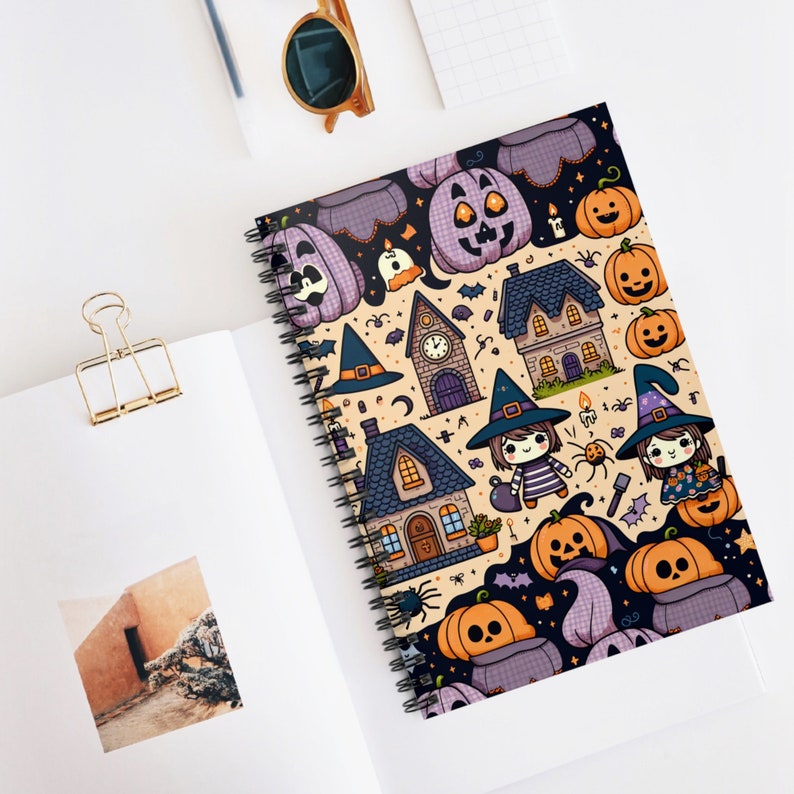 Witch Halloween Spiral Notebook Haunted House Gift for Her Spooky Witch ...