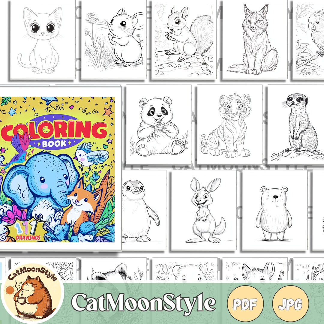 111 Animals Coloring Pages | Kawaii & Adorable Animal Designs | Fun ...