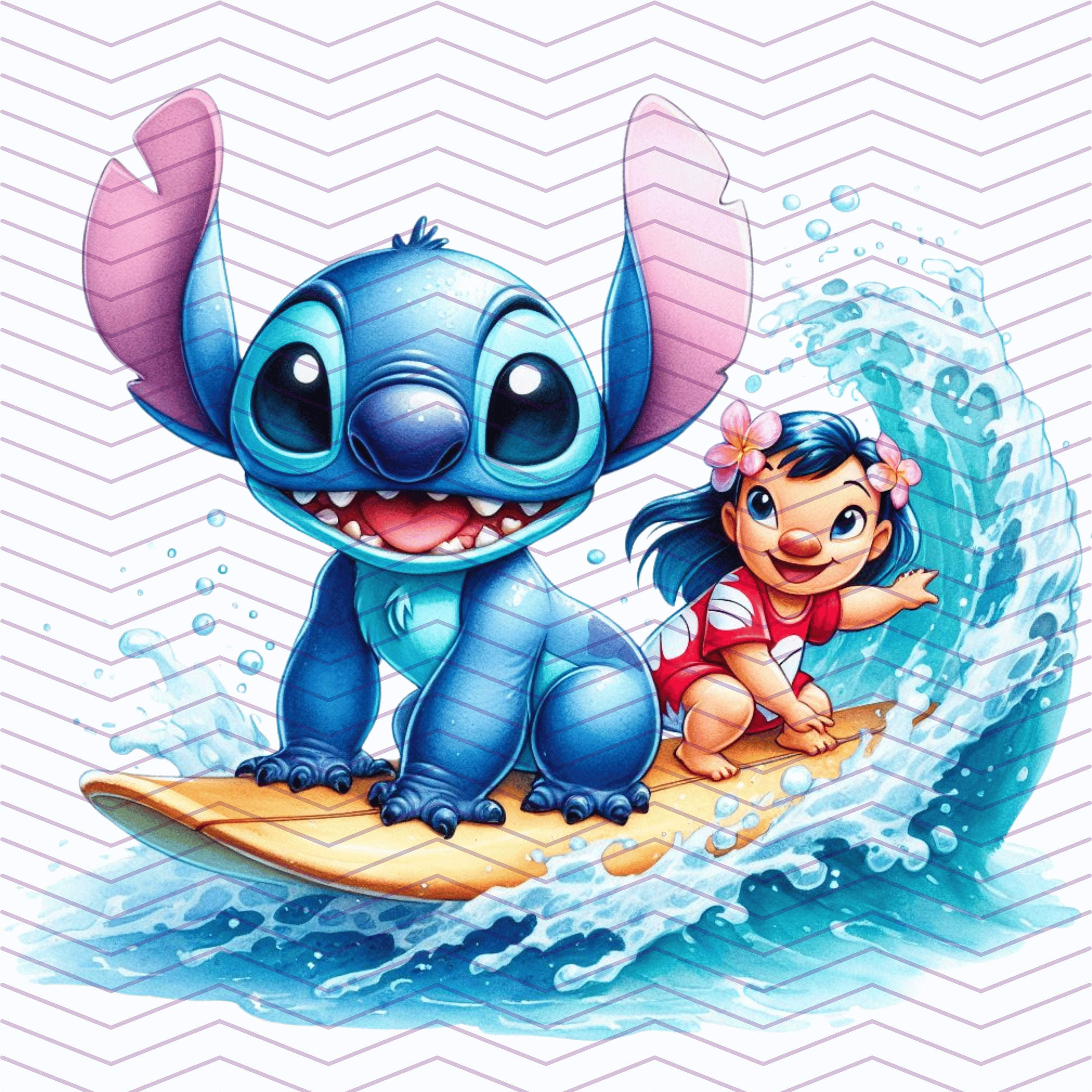 Surfing Lilo and Stitch PNG Digital Download Sublimination - Etsy