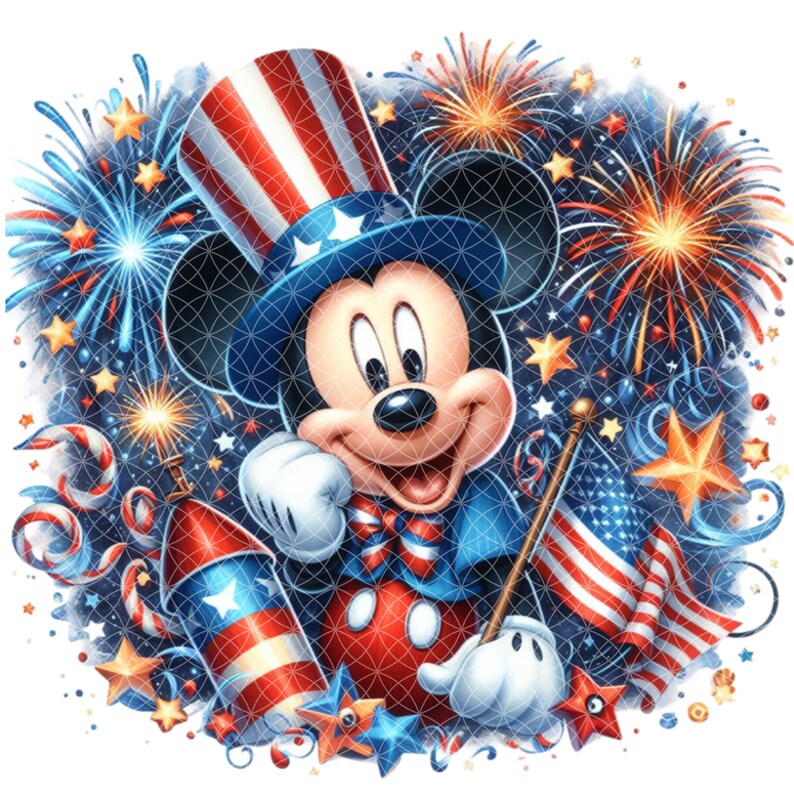 4th of July Mickey American Flag 4th of July Patriotic Vibes Fireworks ...