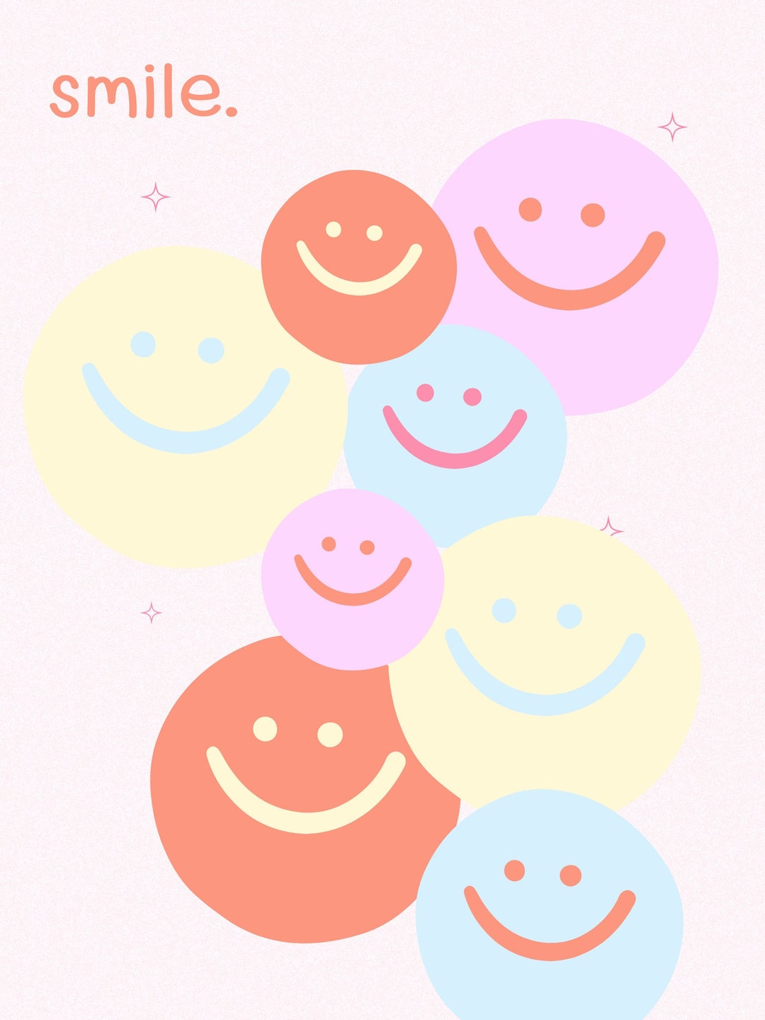 Smiley Face Wall Print - Etsy