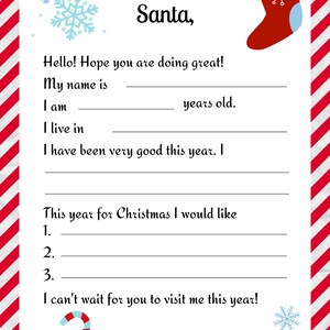 Digital Download Letter to Santa - Etsy