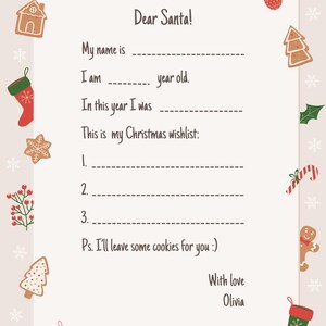 Digital Download- Letter to Santa - Etsy