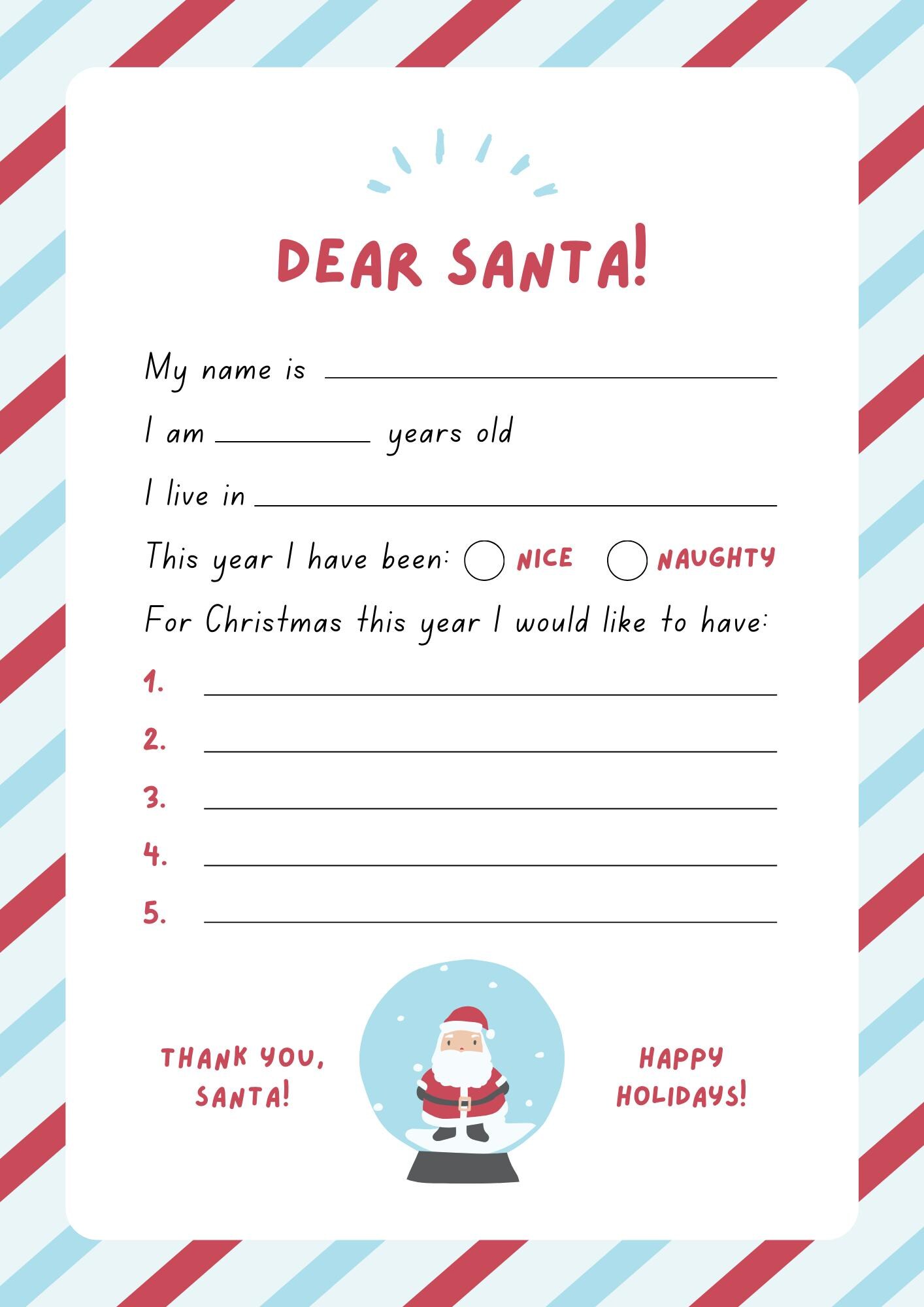 Digital Download- Letter to Santa - Etsy