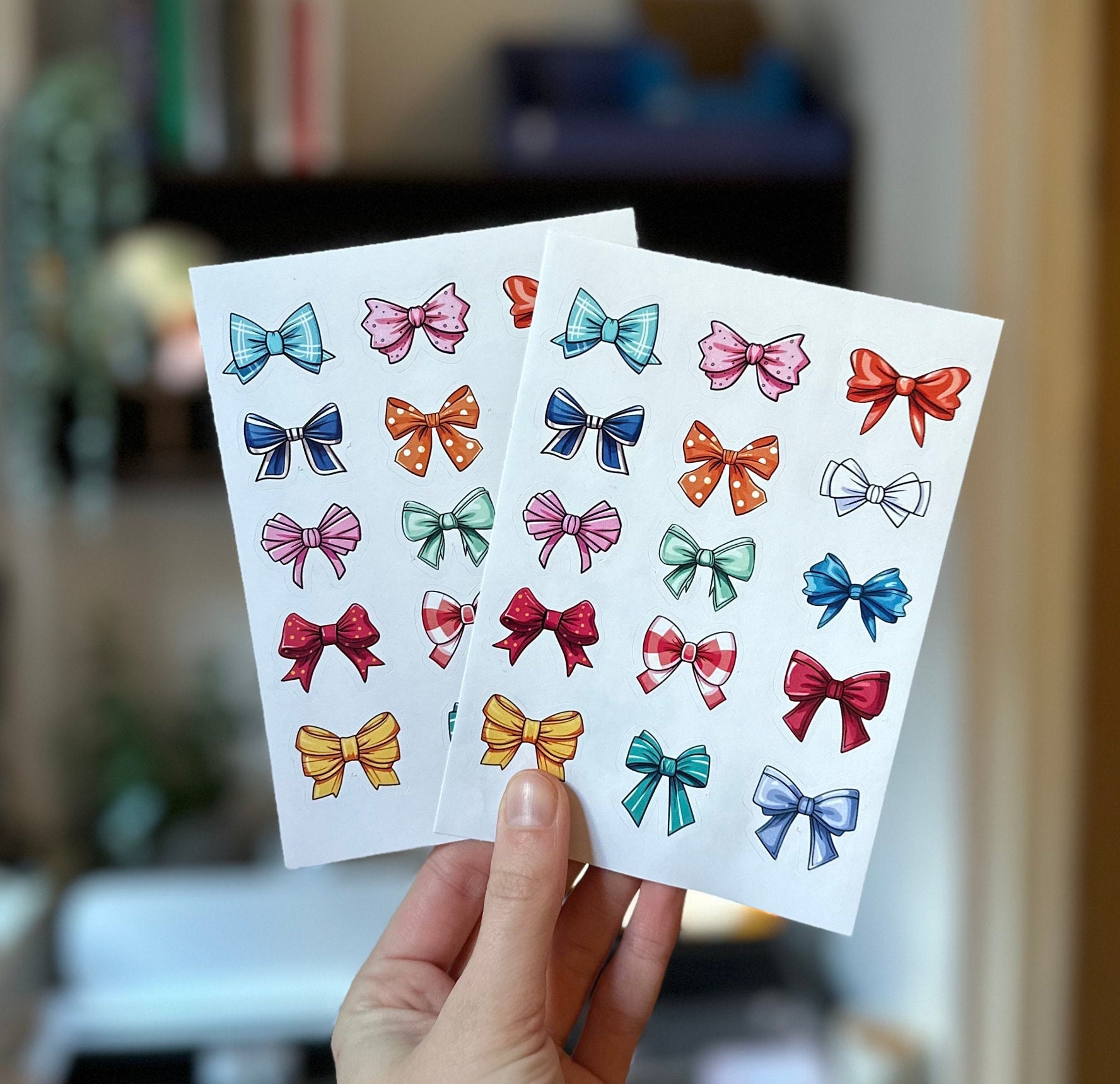 Bow Sticker Sheets | Sticker Sheets, Holiday Stickers, Festive Stickers ...