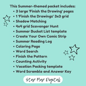 Activity Sheets for Kids, Summer Themed, Digital Product, Printable ...