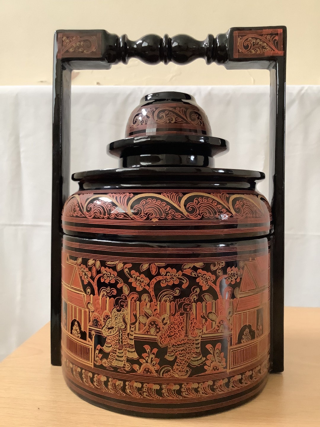 Handmade Burmese Lacquerware Food Container - Etsy