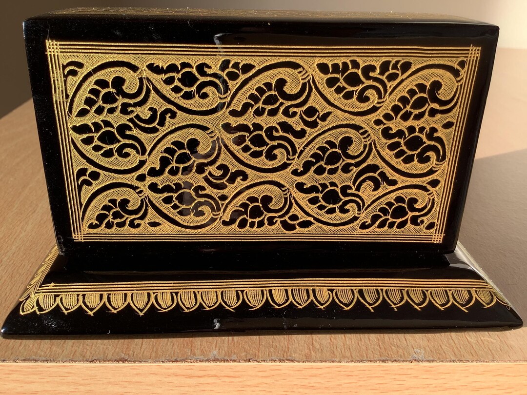Handmade Gold Lacquer Ware Business Card Holder. Business Card & Card ...