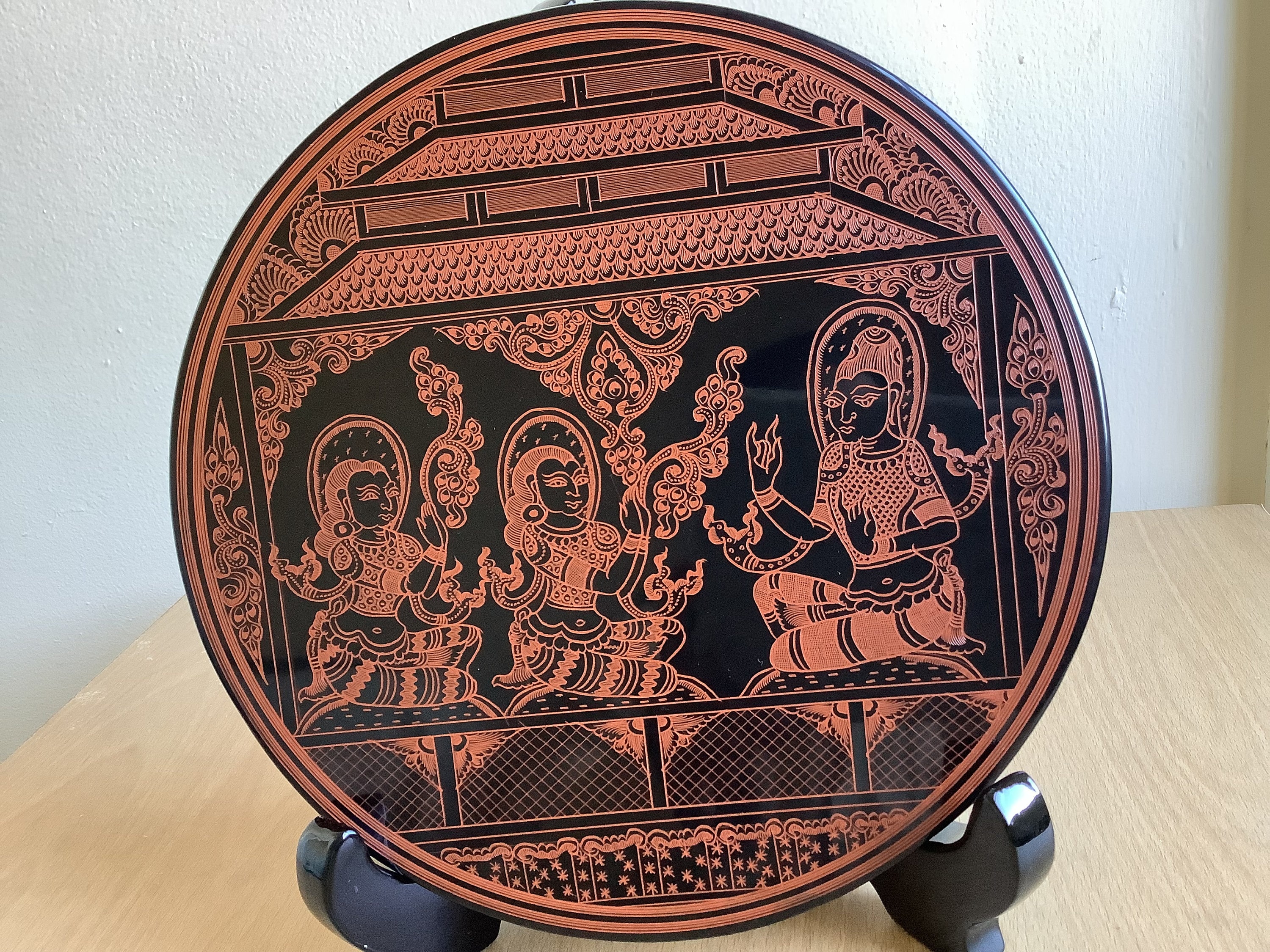 Burmese Lacquered Monks Praying Handmade Food Serving Plate - Etsy