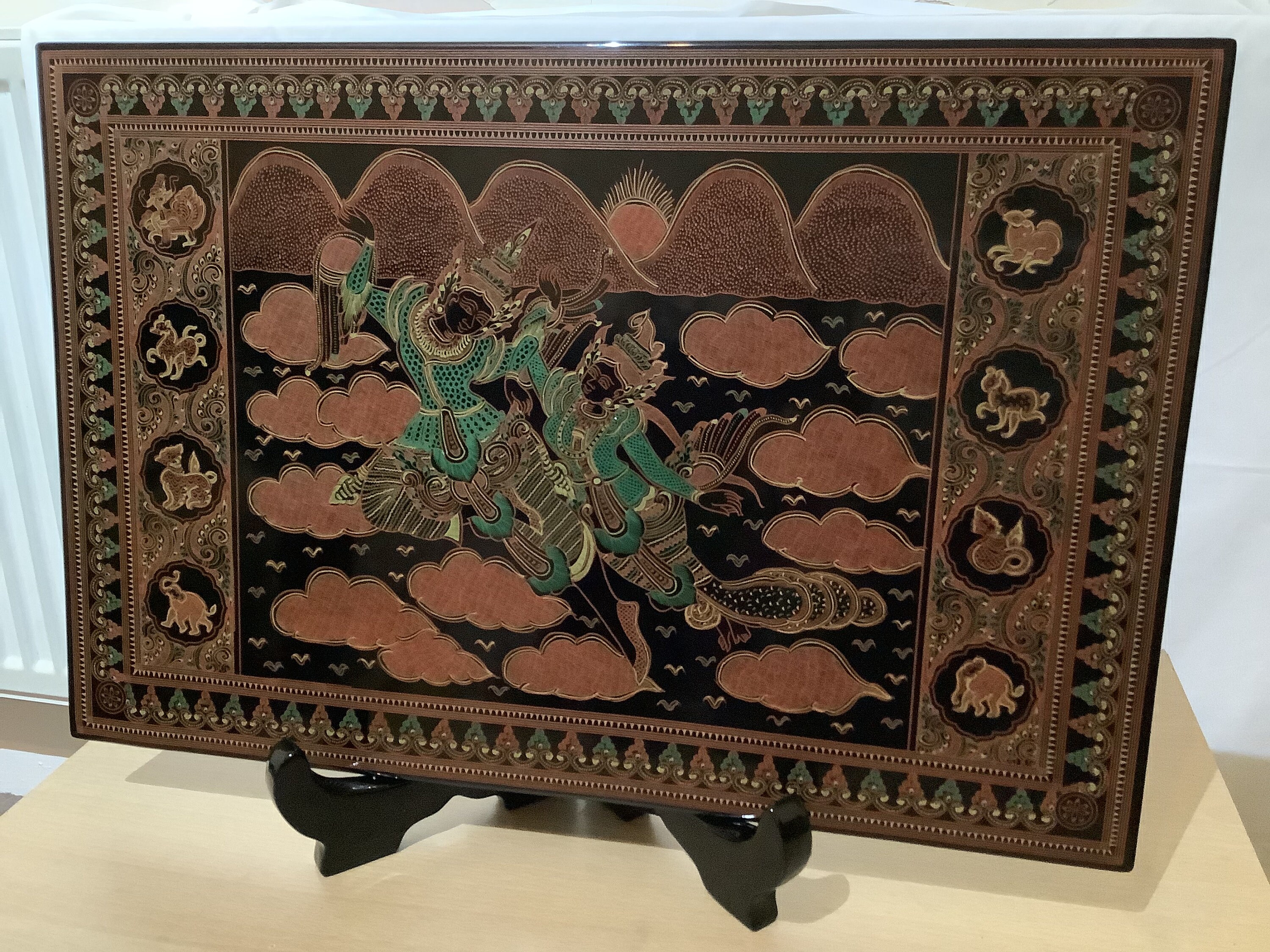 Handmade Burmese Lacquerware Painting Including Mounting Bracket - Etsy