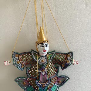 Traditional Burmese Puppet Marionette, Mail Fairy(thajarmein)figure ...
