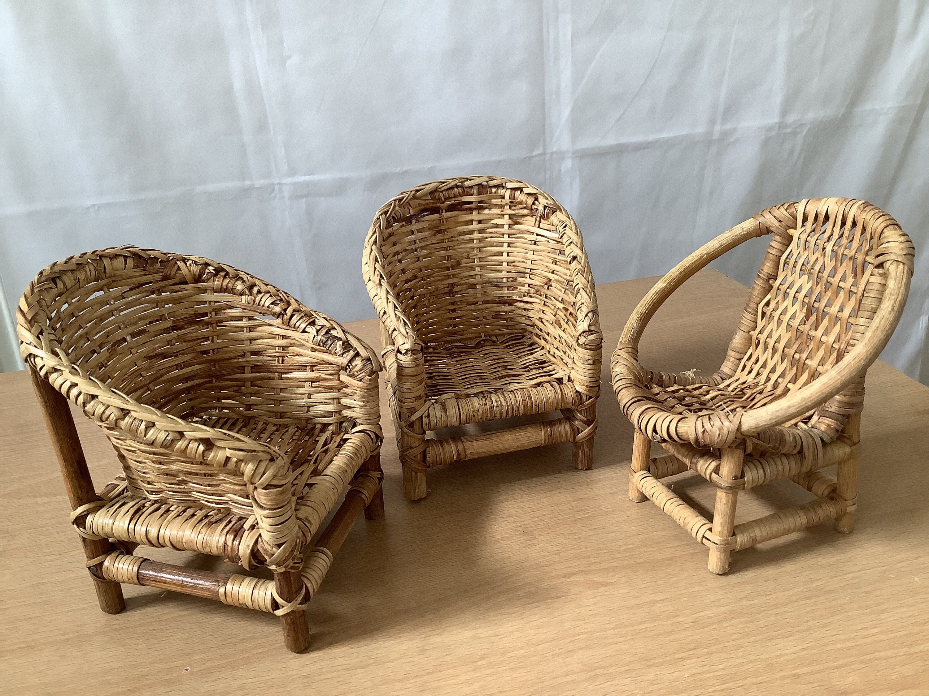 Handmade & Handcrafted Burmese Miniature Chairs, Made of Cane - Etsy