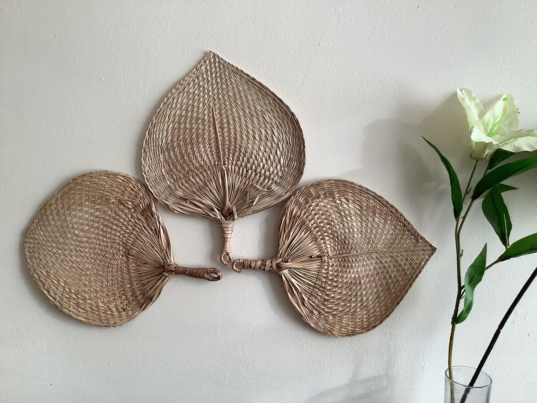 Handmade & Woven Burmese Thatching Hand Fan - Etsy