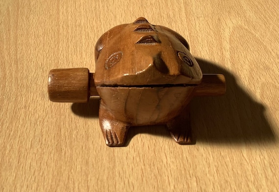 Hand Carved Wooden Frog Figure & Sculpture Natural Wood - Etsy