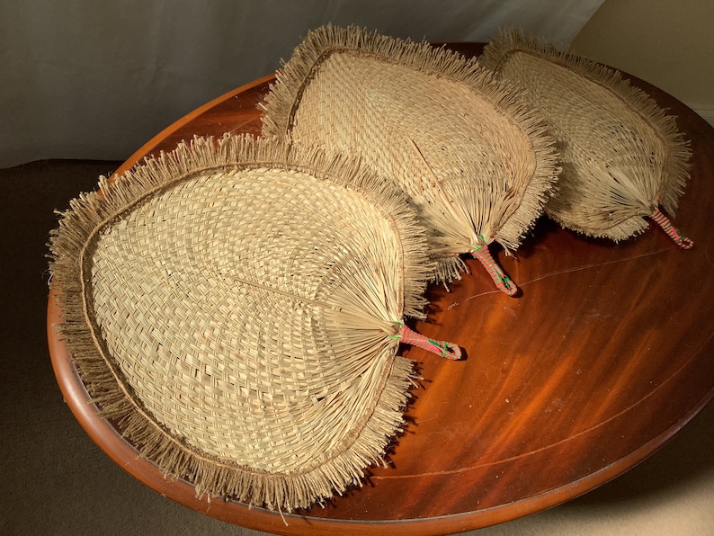 Handmade & Woven Burmese Thatching Hand Fan - Etsy