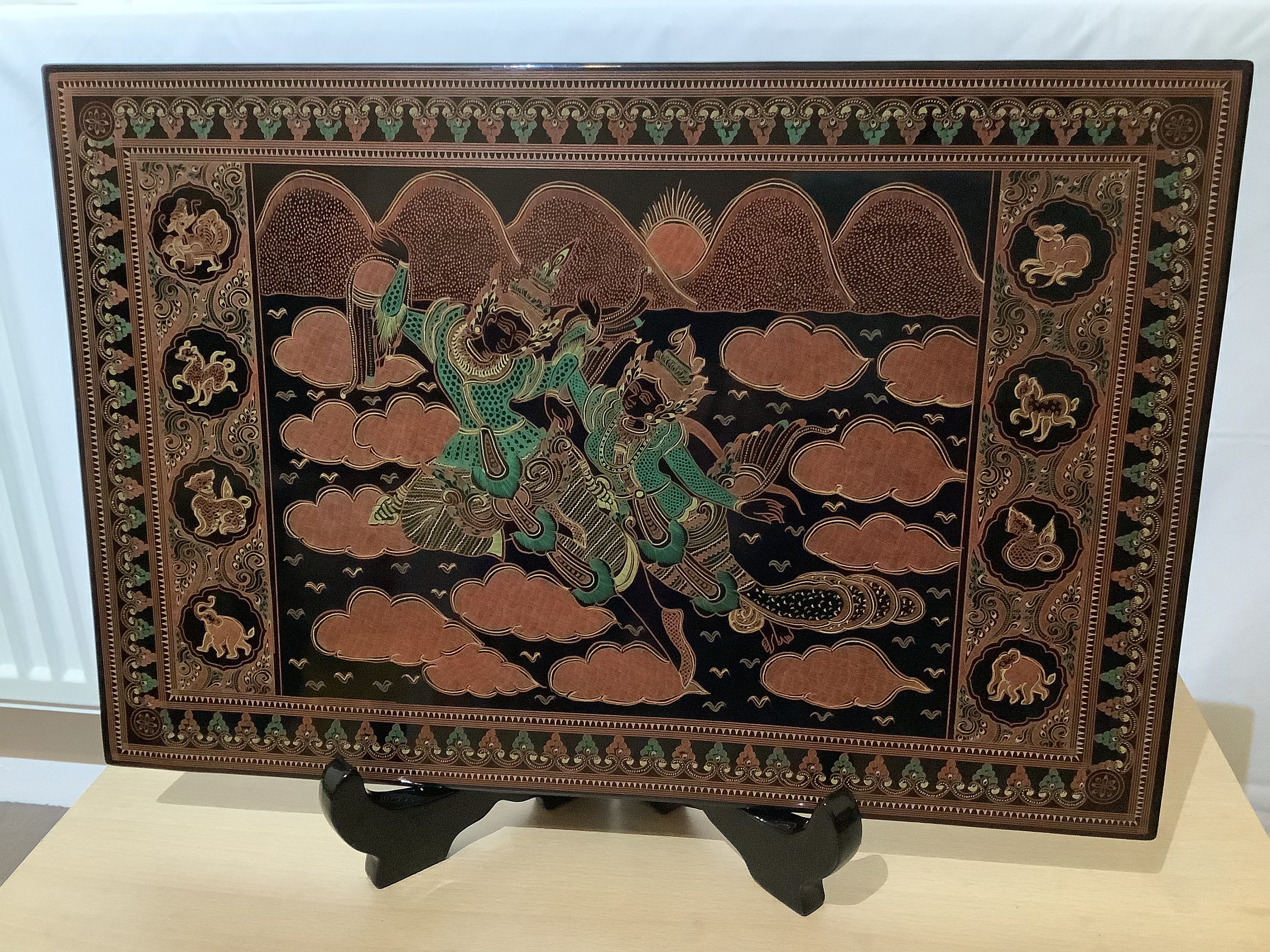 Handmade Burmese Lacquerware Painting Including Mounting Bracket - Etsy